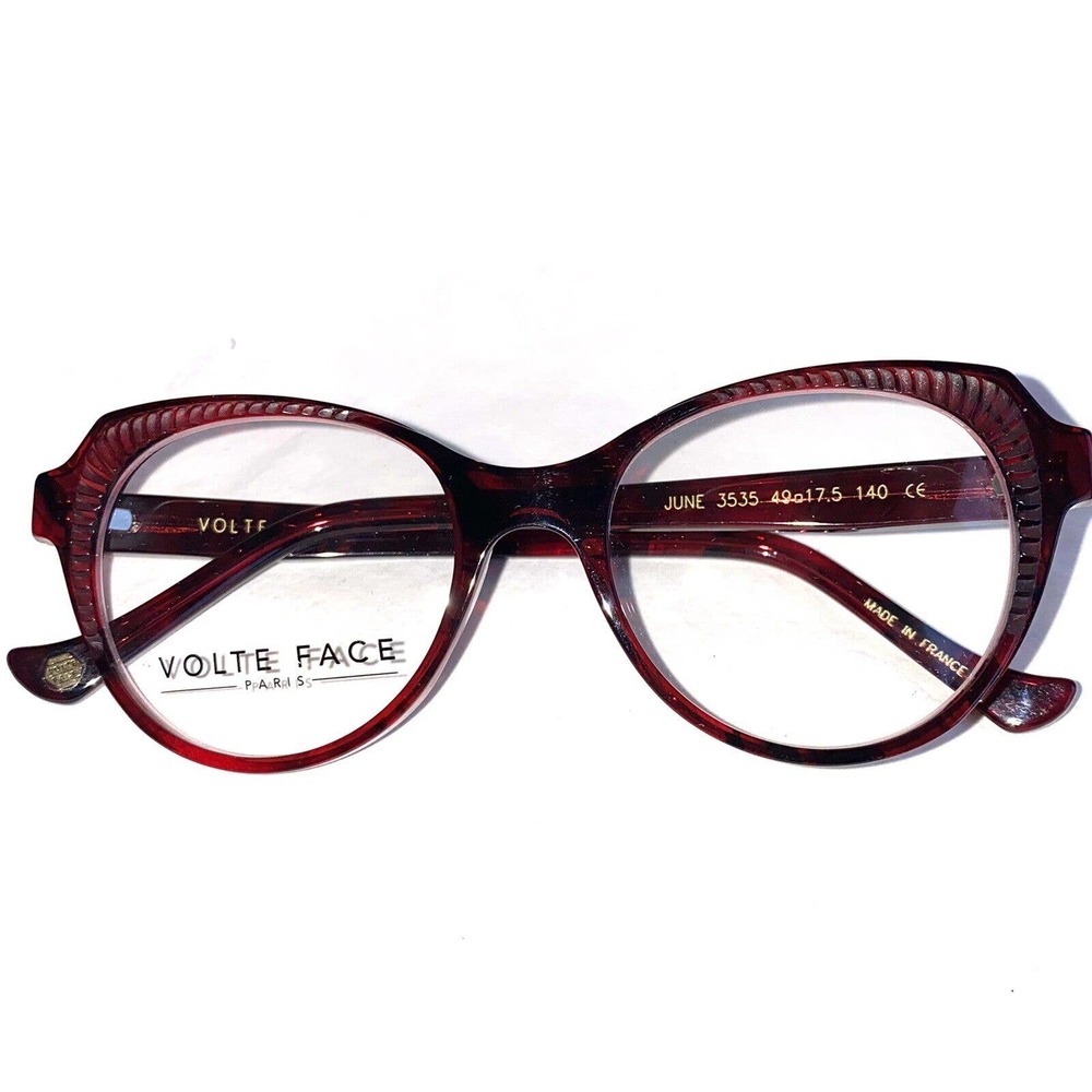 Volte Face Paris June 3535 Deep Burgundy Acetate Eyeg… - Gem